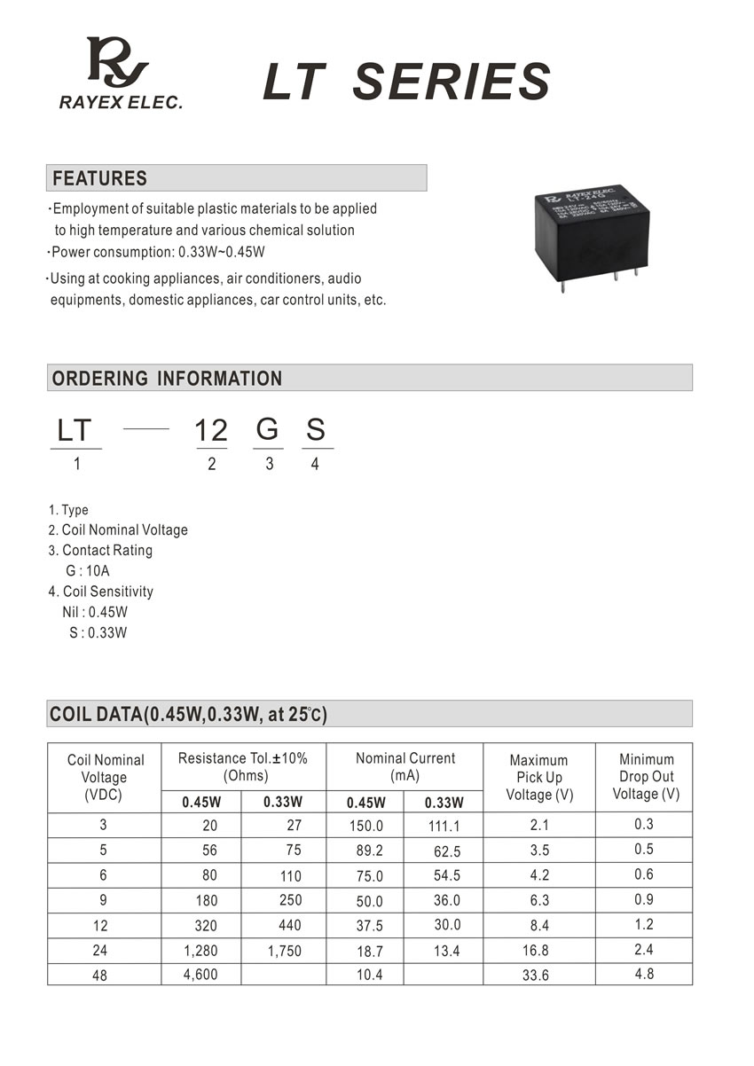 LT SERIES - RAYEX ELECTRONICS CO., LTD.